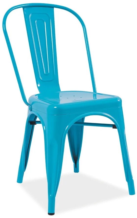 Casarredo Jídelní kovová židle LOFT modrá