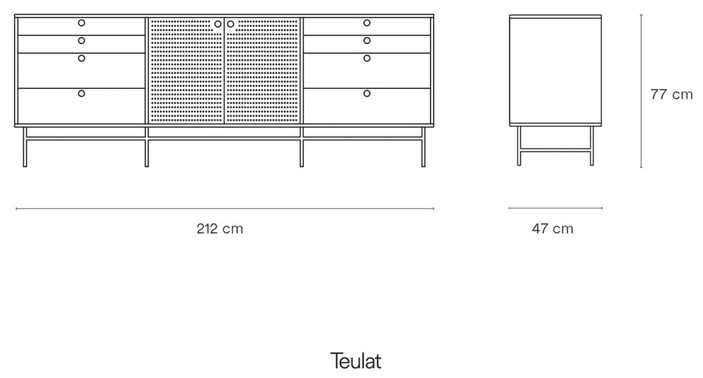 Komoda punto bílá 77 x 212 MUZZA