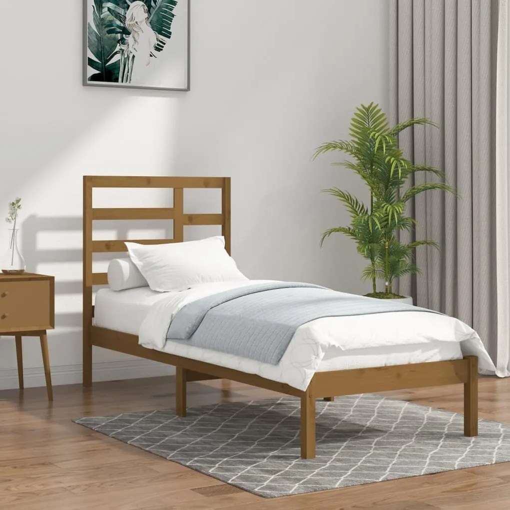 vidaXL Rám postele masivní dřevo 100 x 200 cm [3105786] Barva: Přírodní