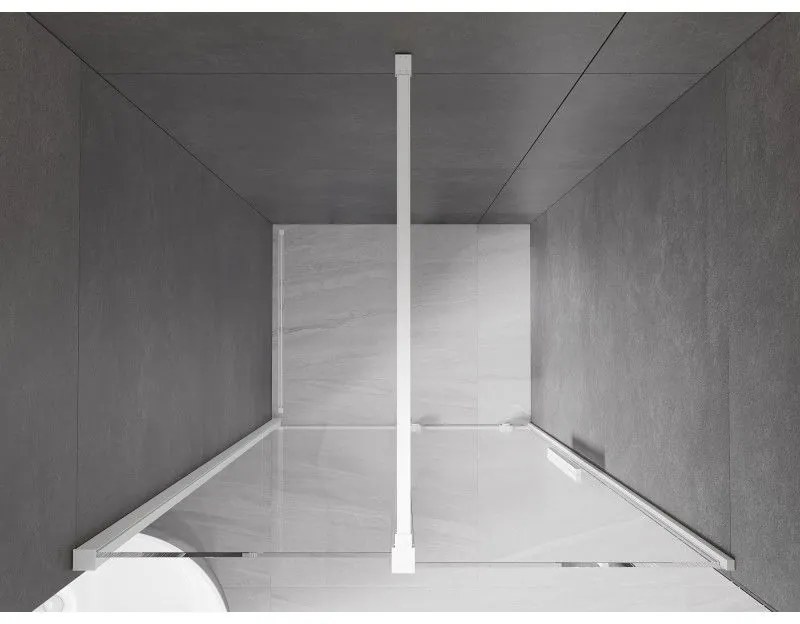 Mexen Velar, posuvné dveře do otvoru 90x200 cm, 8mm čiré sklo, bílá, 871-090-000-01-20