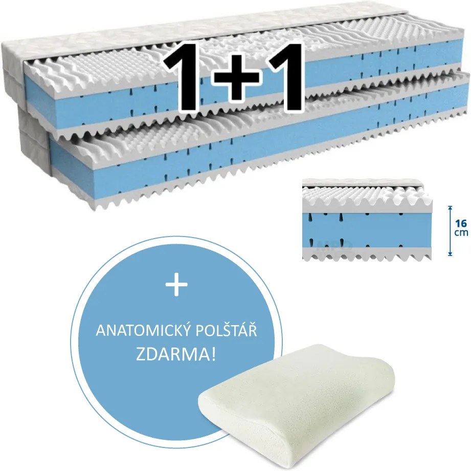 Matrace 1+1 ELITA 2 ks 120 x 200 cm Potah matrace: Zdravotní potah - omyvatelný