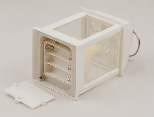 lucerna, bateriová, sada 6 ks, styl retro, plast/sklo, 10x4x4 cm, bílá, Dekorino SD20260041
