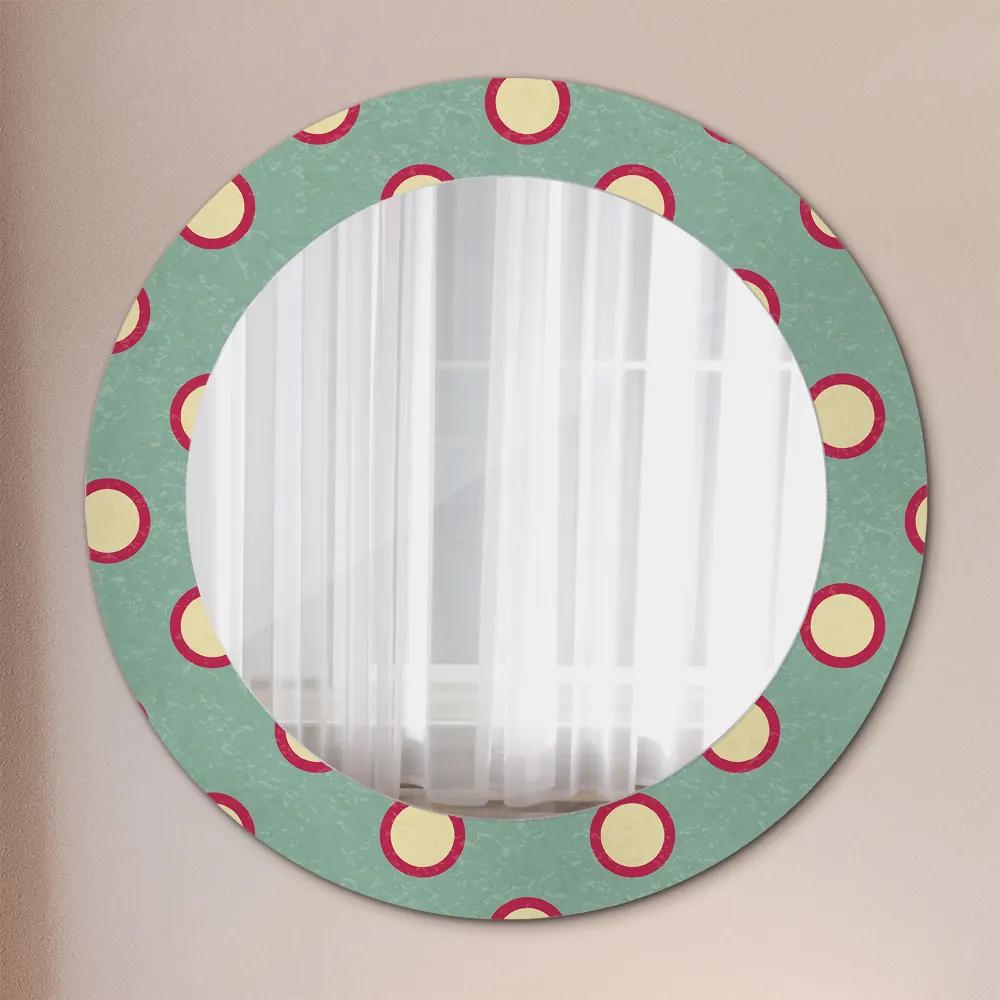 Kulaté dekorativní zrcadlo na zeď Tečky fi 60 cm