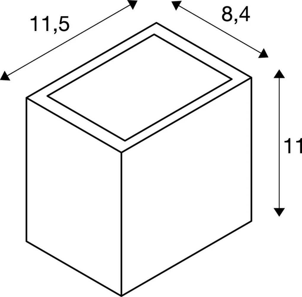 LA 1002033 SITRA CUBE WL, LED venkovní nástěnné a stropní nástavbové svítidlo, bílá, IP44, 3000K, 10W - BIG WHITE (SLV)
