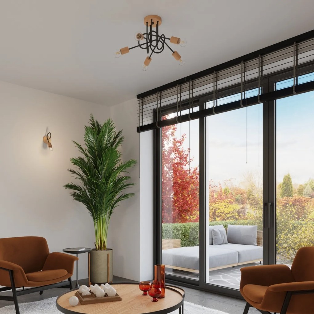 Sollux Lighting Lustr EMBER 5 černý