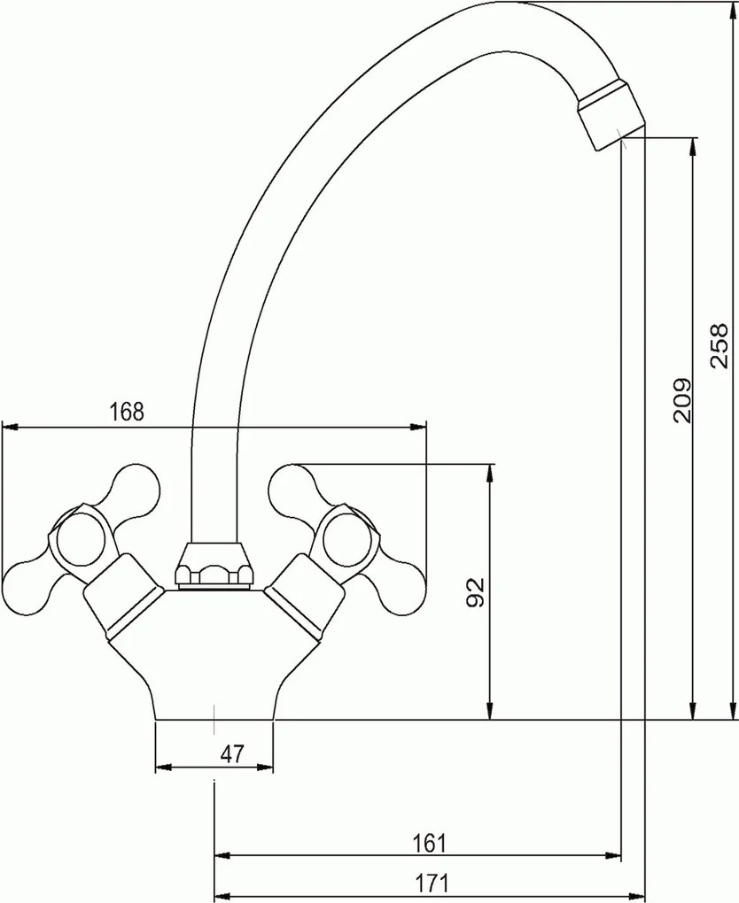 Novaservis Retro II Dřezová baterie, chrom, 99113,0