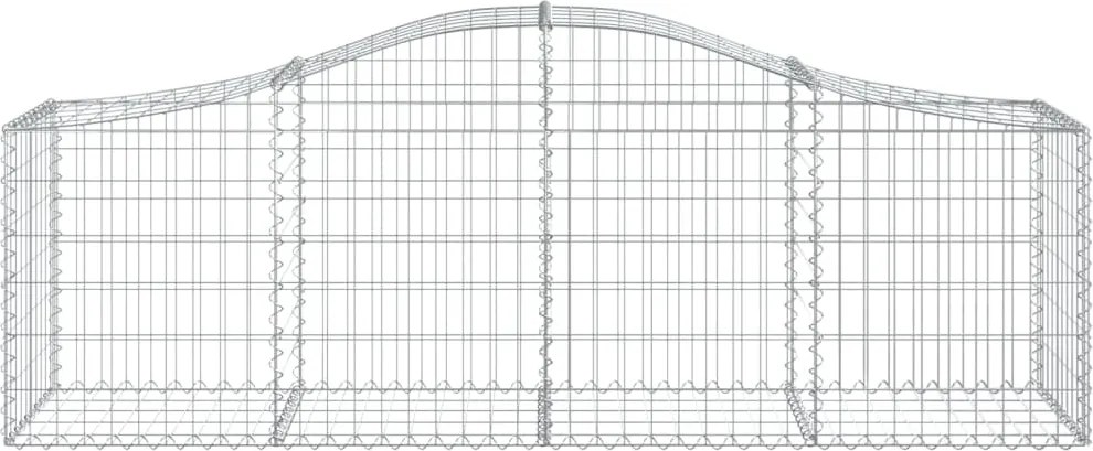 Klenuté gabionové koše 2 ks 200x50x60/80 cm pozinkované železo 3145598