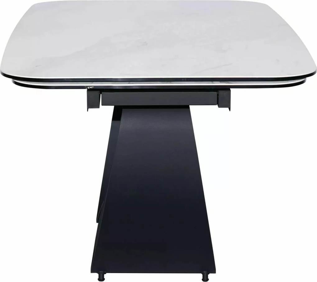 Rozkládací jídelní stůl Infinity 160/240 cm bílý mramor/černý