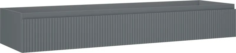 Mexen Rivel, koupelnová skříňka 160 cm, 1 zásuvka, drážkovaná, grafitová matná, 91A20-16023-1-BF66