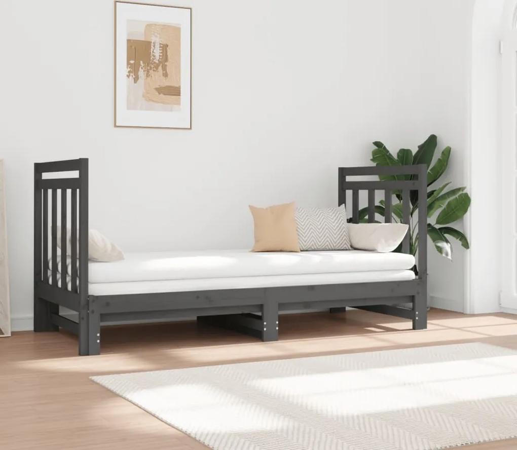 vidaXL Výsuvná postel 2x (90 x 190) cm masivní borovice [3124775] Barva: Bílá