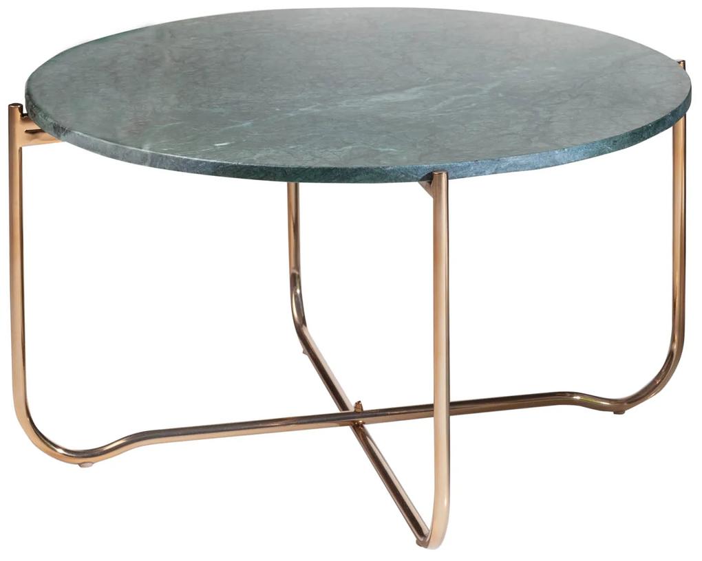 Noble Home Mramorový konferenční stolek Dastus, zelená/zlatá