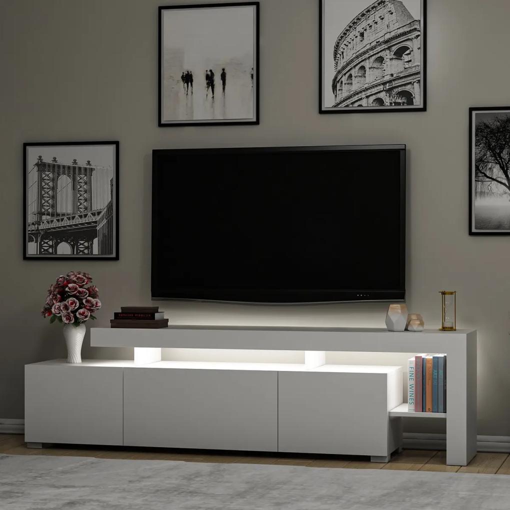 TV stolek Beliz s LED osvětlením bílý