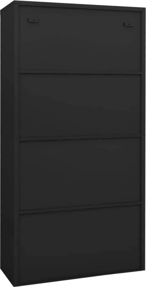 vidaXL Kancelářská skříň 90 x 40 x 180 cm ocel a tvrzené sklo [335941] Barva: světle šedá