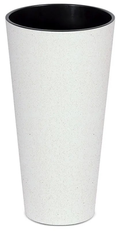 Květináč ECO WOOD, 20 cm, kulatý, bílá