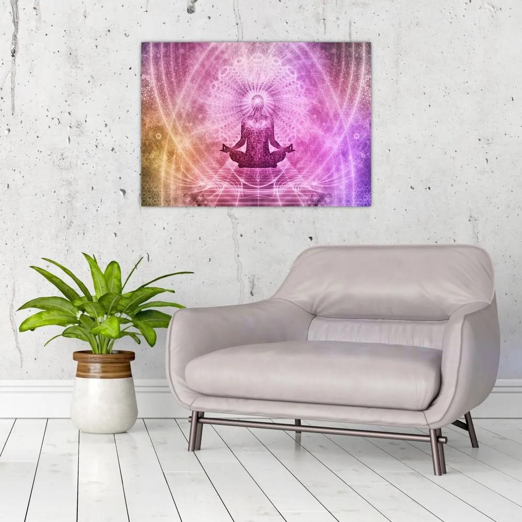 Skleněný obraz meditace (70x50 cm)