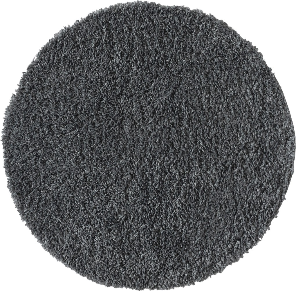 My Flair, Kusový koberec My Shaggy dunkelgrau kruh, 120x120 (průměr) kruh, šedá, chodba / předsíň