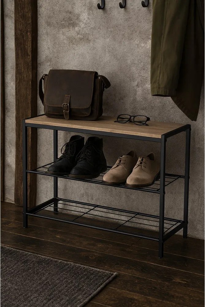 Černý ocelový botník 63x44x30 cm Asten – Bonami Essentials