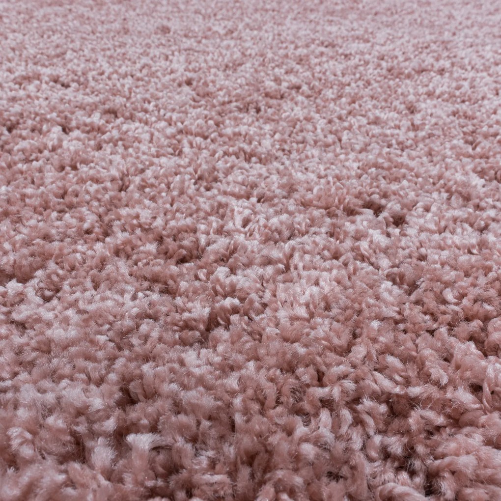 Ayyildiz, Kusový koberec Sydney Shaggy 3000 rose kruh, 120x120 (průměr) kruh, růžová, ložnice