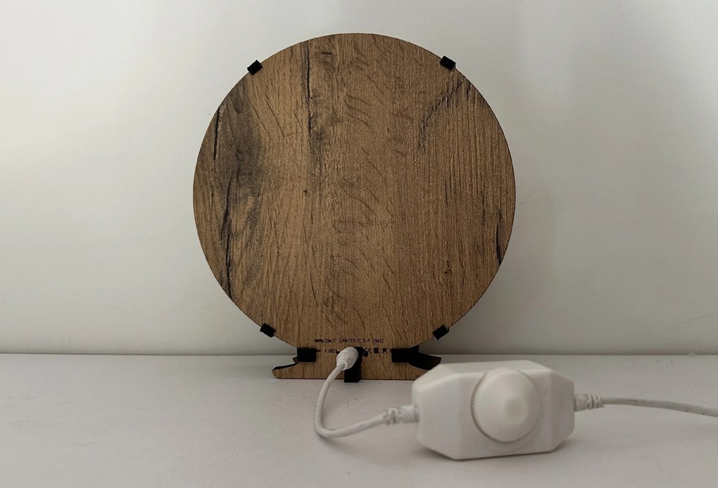 Li-Go "Strom života s achátovým srdcem 5 cm" dřevěná lampa 20x22 cm