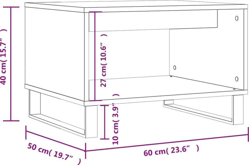 vidaXL Konferenční stolek 60 x 50 x 40 cm kompozitní dřevo [829261] Barva: dub sonoma