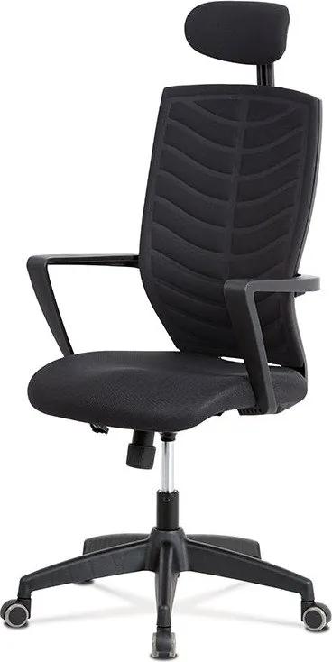 Autronic Kancelářská židle, houpací mech., černá MESH+látka, plastový kříž KA-D707 BK