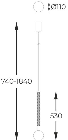 Zuma Line P0583-01A-2GHF - Lustr na lanku MIDA 1xG9/6W/230V mosaz