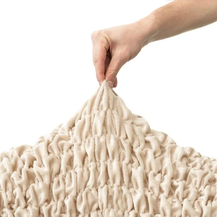 Bielastické potahy VELVET béžové křeslo (š. 60 - 110 cm)