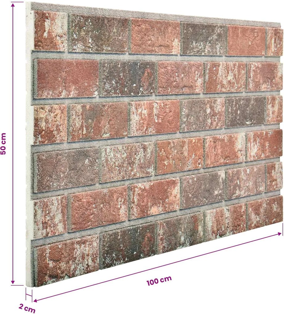 Nástěnné panely 10 ks 100 x 50 cm Tmavě hnědá a šedá EPS pěna 332922