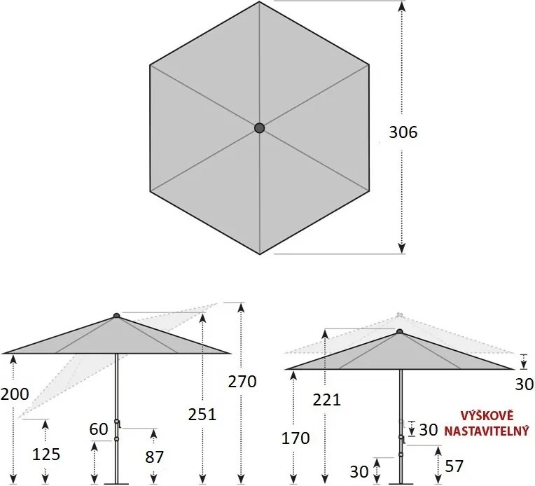 Doppler EXPERT 320 cm šedá - Rozbalené zboží (S293)