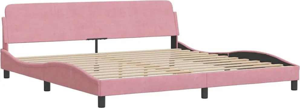 Rám postele bez matrace růžový 200x200 cm samet 3207946