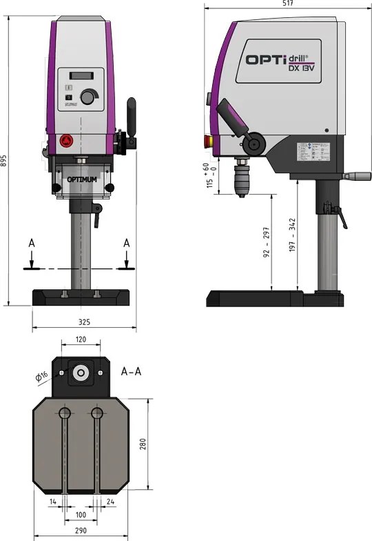 OPTIMUM Stolní vrtačka OPTIMUM® DX 13 V