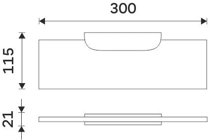 Černá police do koupelny z plexiglass, 30 cm NIMCO NIKAU černá NKC X330-C-90