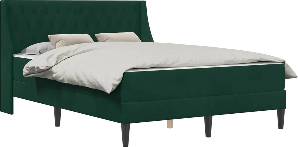 Rám postele s matrací s matrací Tmavě zelená 140 x 190 cm samet 3414797