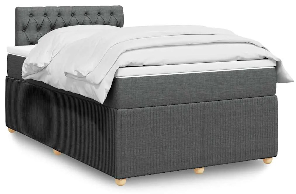 Box spring postel s matrací tmavě šedá 120x190 cm textil 3289703
