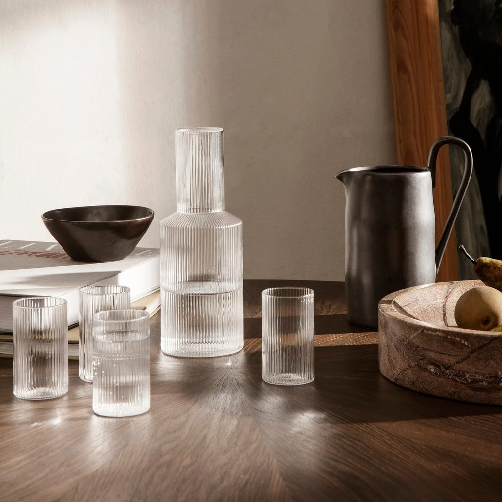 FERM LIVING Misky Ripple, Clear, sada 4 kusů