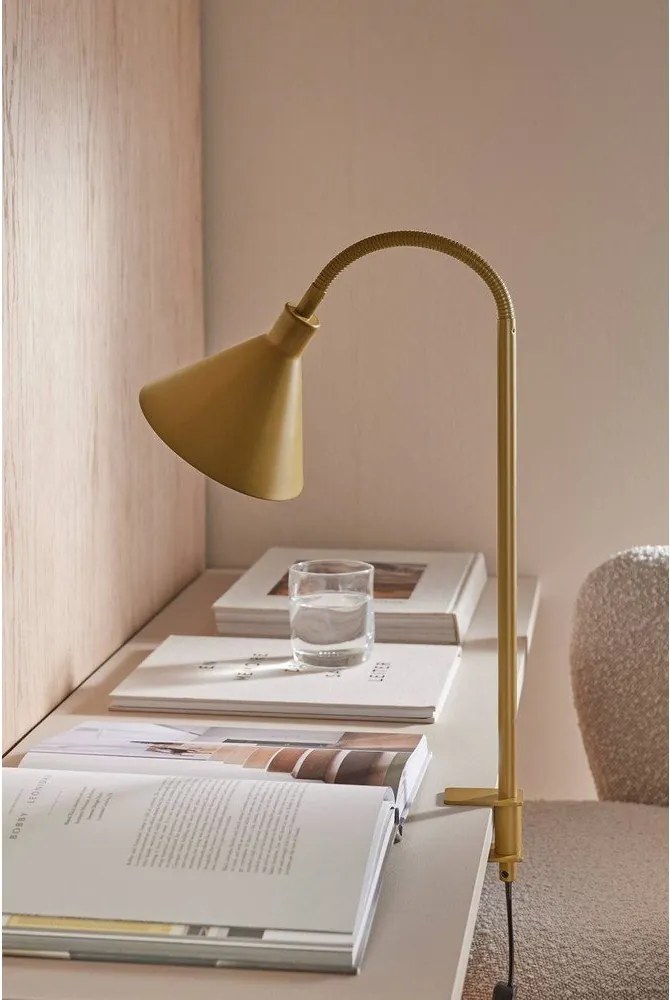 Hnědá kovová stolní lampa s ohybatelnou konstrukcí/s klipem (výška 50 cm) Flexi Torino – Ellos Home