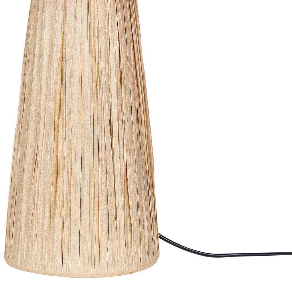 Stolní lampa z rafie přírodní WELMEL Beliani