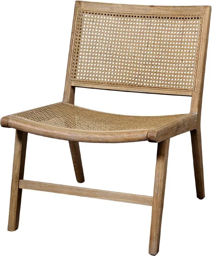 Přírodní dřevěné křeslo s výpletem Lounge French chair - 57*62*79 cm