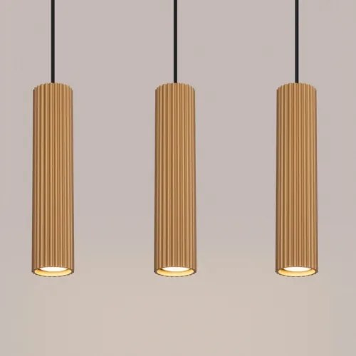 Závěsné svítidlo SOLLUX KARBON 3L zlaté GU10 3x10W bez žárovek SL.1556