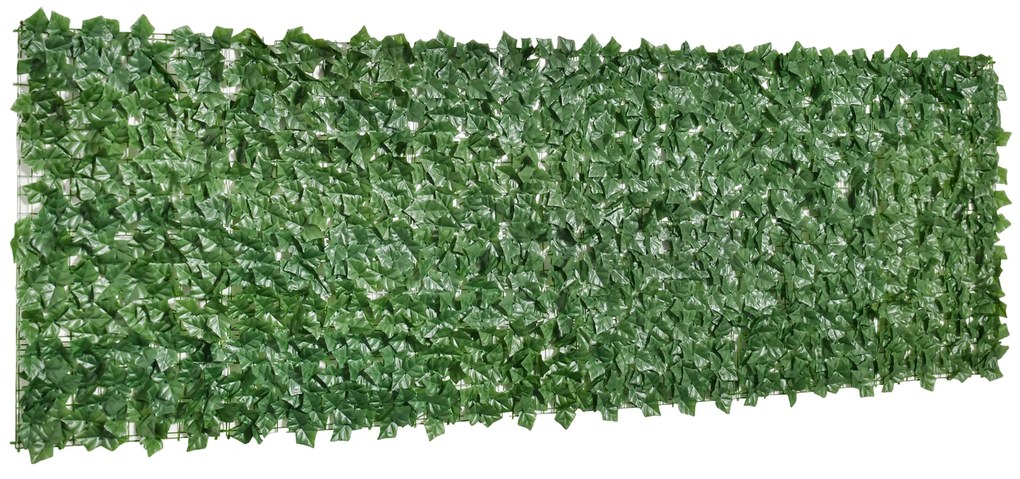 Outsunny Privacy Hedge Umělý živý plot pro zahradní terasu Nástěnná dekorace Tmavě zelená 300x100cm Snadná péče a odolnost vůči UV záření
