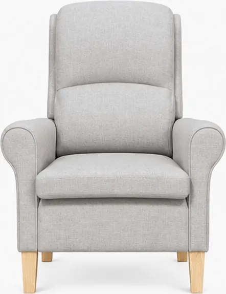 relaxační křeslo, odpočinkové, ušák, dřevo/textil, 101x95x75 cm, přírodní/šedá oblačná, Dekorino KR20260043