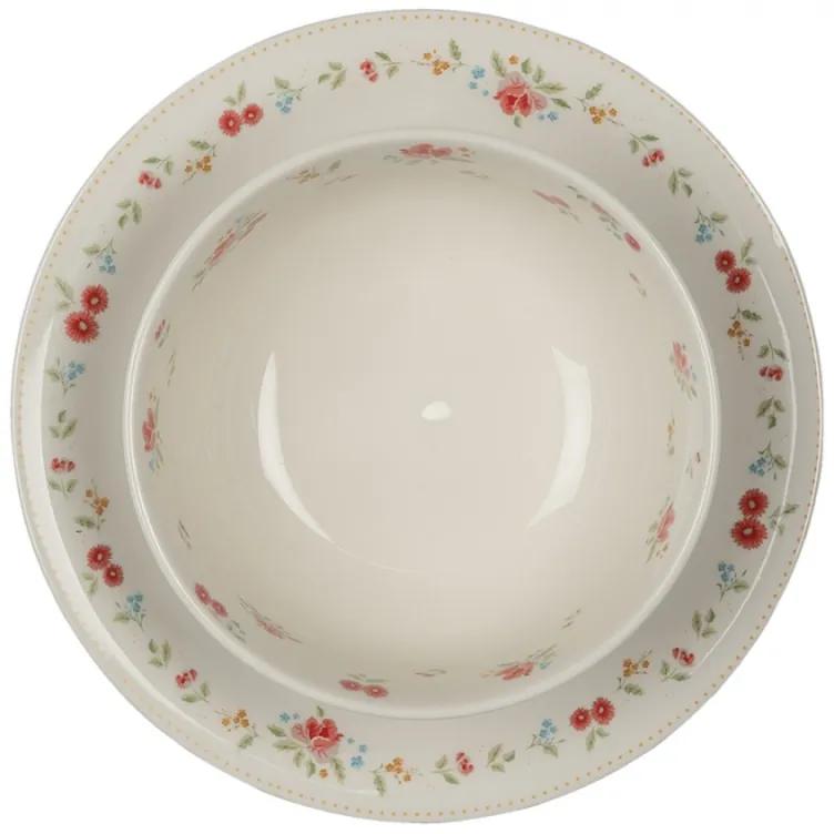 Porcelánový dezertní talíř s květy Little Rose Collection – 20x2 cm