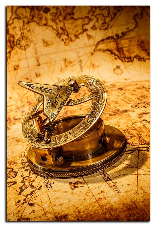 Obraz na plátně - Kompas na mapě antického světa - obdélník 7999A (90x60 cm  )