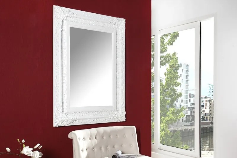 Nástěnné zrcadlo Clermont 130x100cm bílé