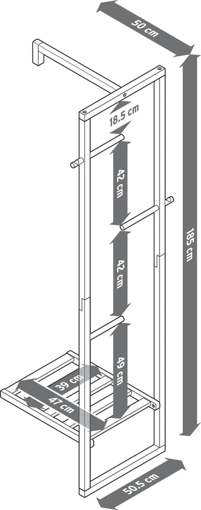 Tchibo - Věšák na šaty - barva: hnědá
