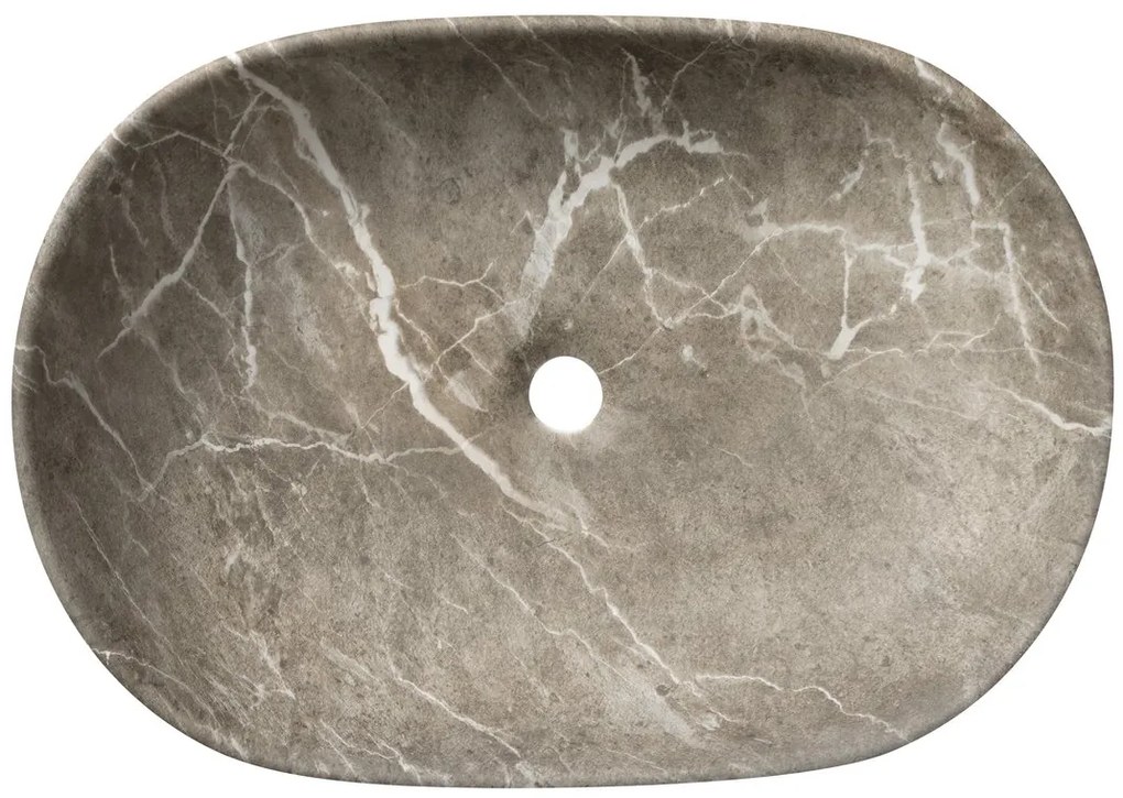 Sapho Sapho, CALEO keramické umyvadlo na desku 60x42cm, breccia marmor, CA590BM