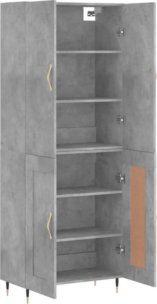 Skříň highboard betonově šedá 69,5x34x180 cm kompozitní dřevo 3195775