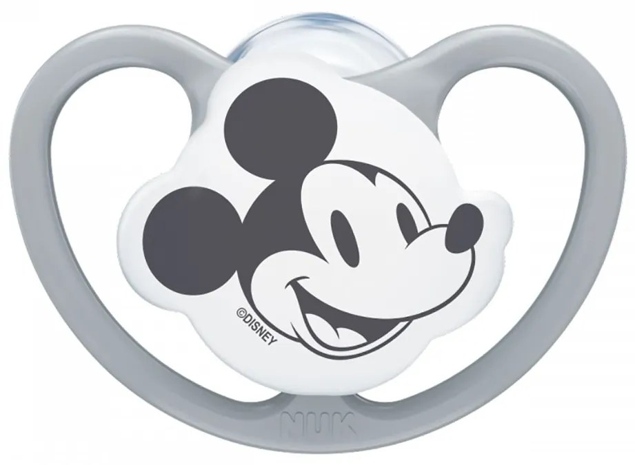 Dudlík Space NUK 0-6m Disney Mickey Mouse šedá
