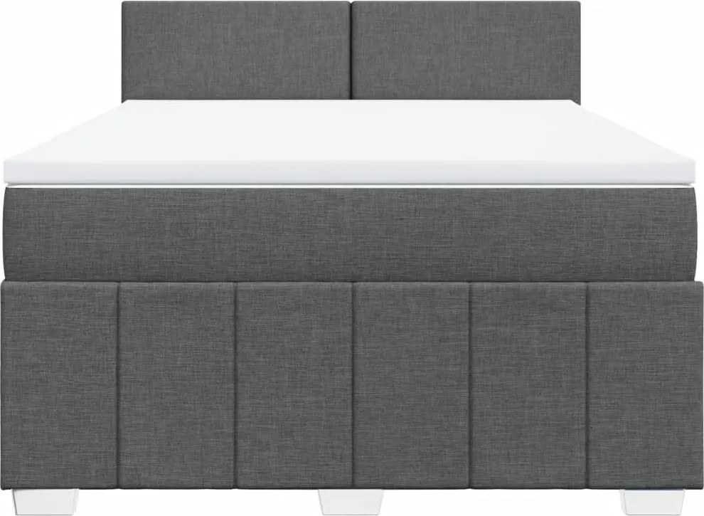 Box spring postel s matrací tmavě šedá 140x200 cm textil 3289385