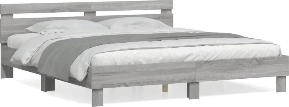 vidaXL Rám postele s čelem 180 x 200 cm kompozitní dřevo [3207399] Barva: Bílá